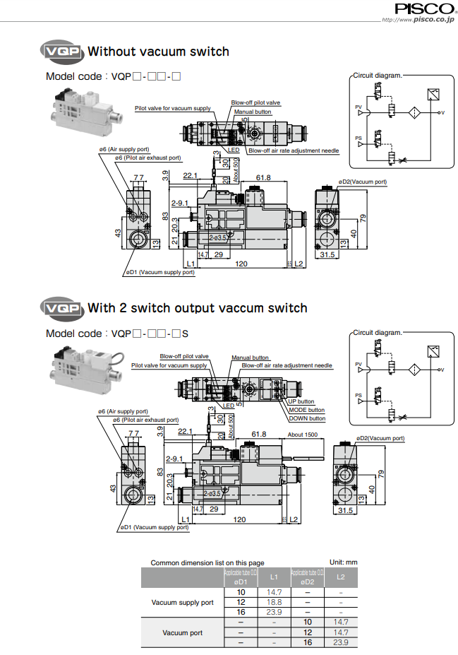 Vacuum controller PISCO: VQP - Cao Đạt TAE Co.,LTD